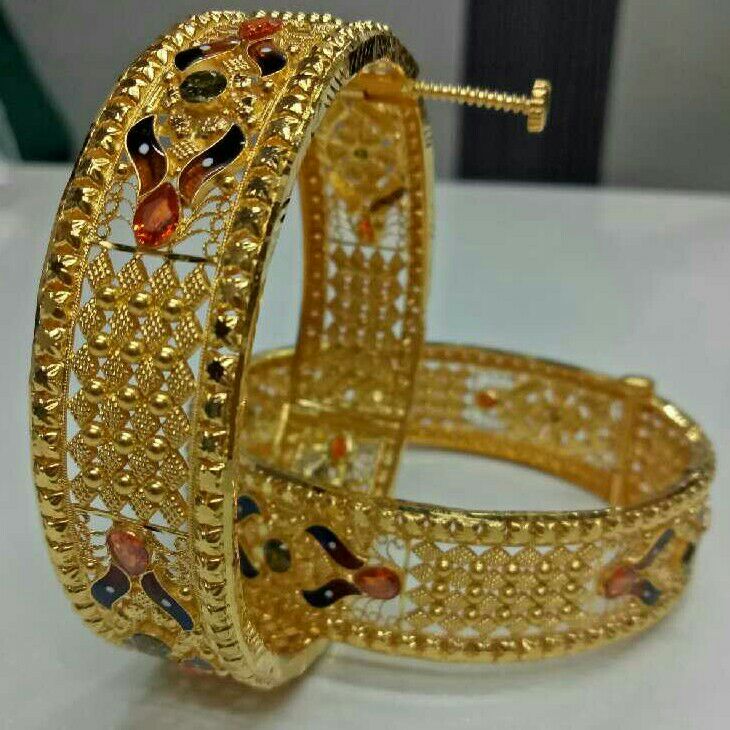 Manufacturer of 916 designer gold bangles | Jewelxy - 52474