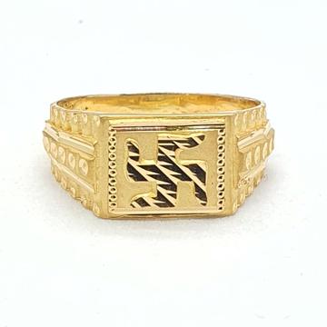 Showroom of Gold 91.6 swastik design gents ring | Jewelxy - 234247