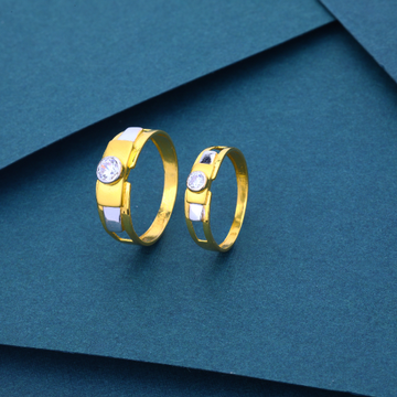 Showroom of 22k916 single stone couple ring | Jewelxy - 197314