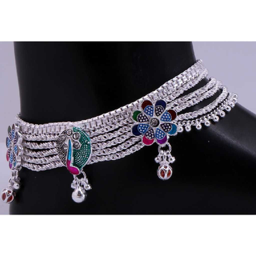 Manufacturer of Broad silver fancy bridal payal | Jewelxy - 51085