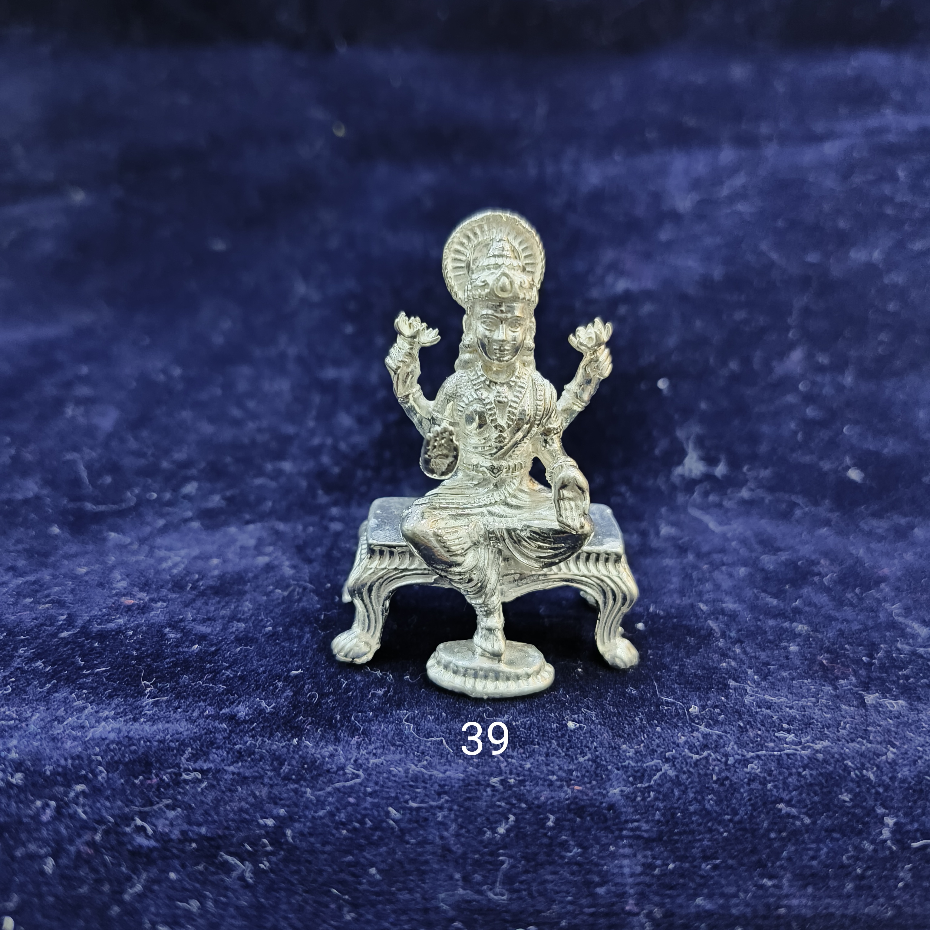 Manufacturer of Silver mahalaxmi chaurang idol | Jewelxy - 234703