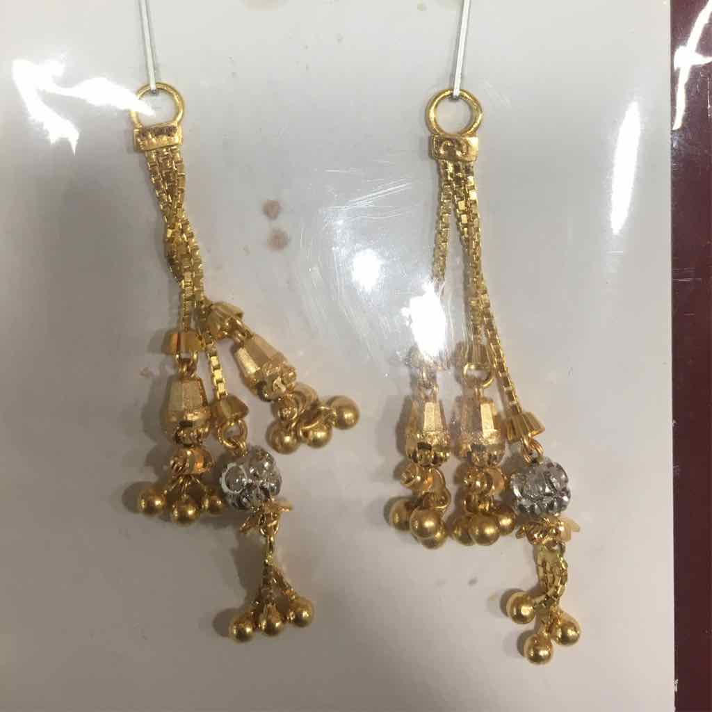 Wholesaler of 916 gold ladies latkan earrings | Jewelxy - 39948