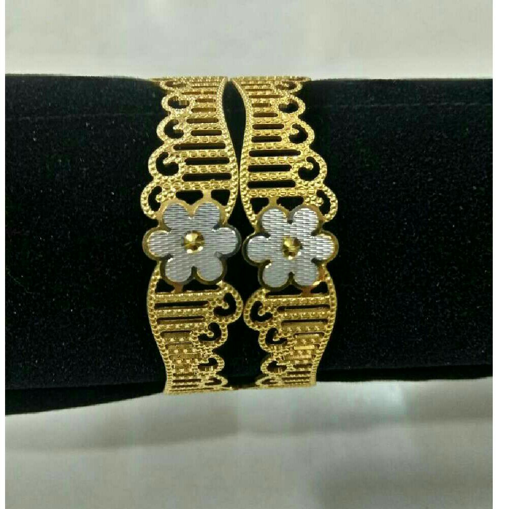 Craftsman of 22k / 916 gold ladies flower shiny cnc bangle | Jewelxy ...