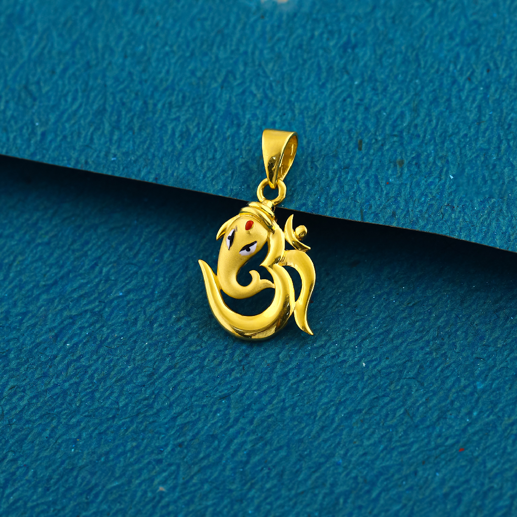 Buy quality 22K OM With Ganpati Bapa Design Exclusive Gold Pendant. in ...