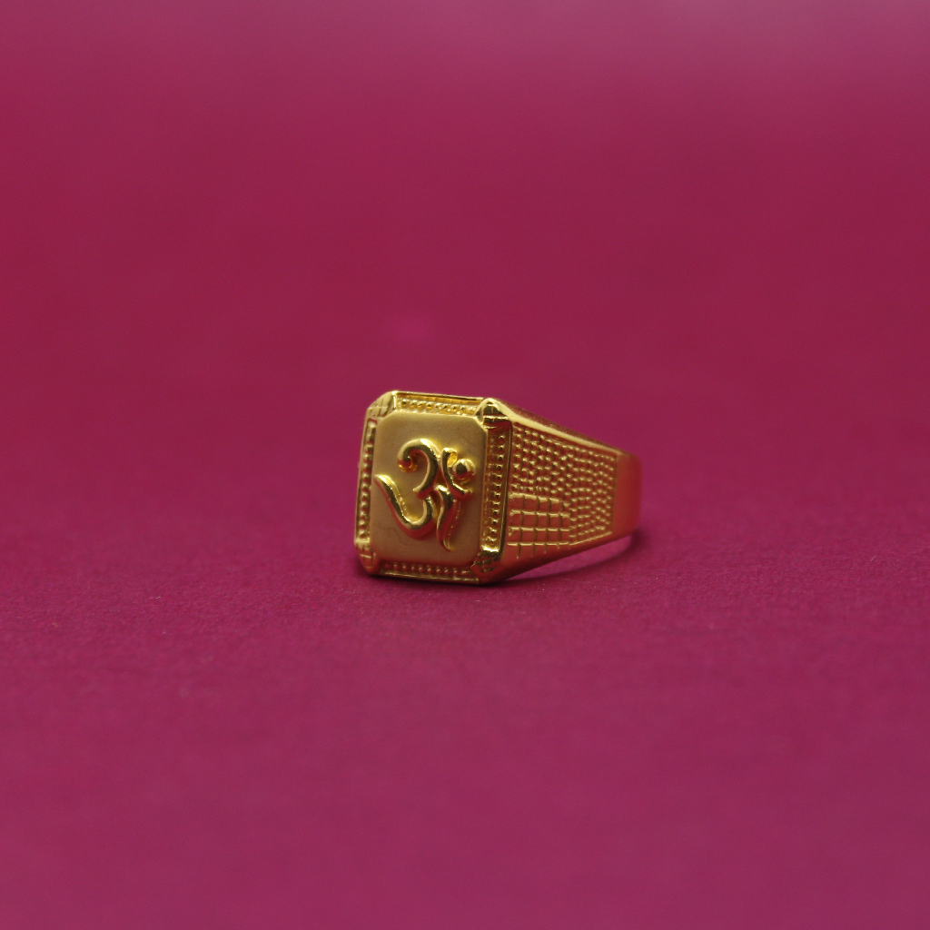 Retailer of 22kt hallmarked beautiful om ring for men | Jewelxy - 197509