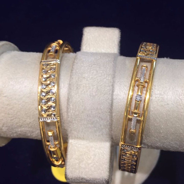 Buy quality 22KT Gold Double Pipe Copper Kadli Bangle in Ahmedabad