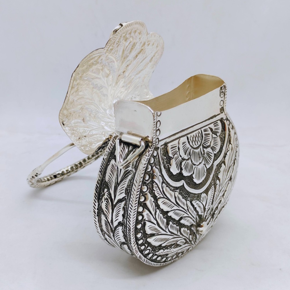 Buy quality Pure silver hand bag in fine carvings and stud with ...