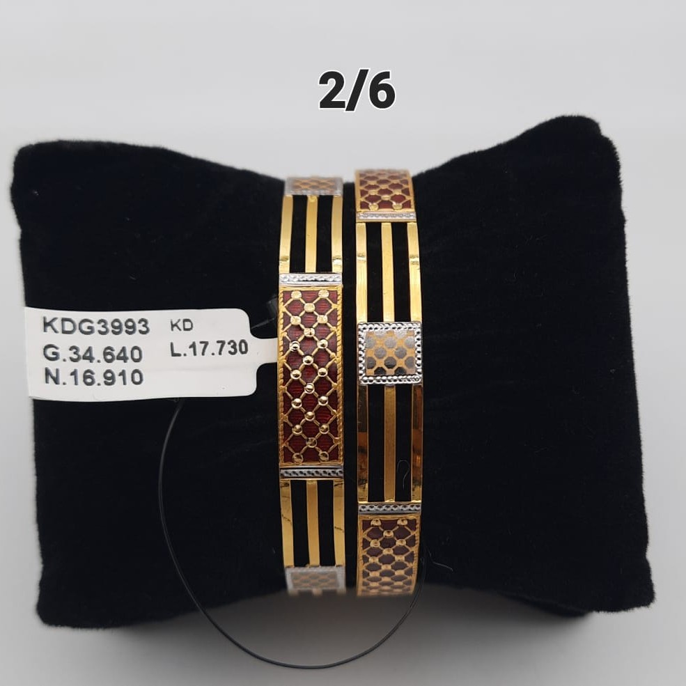 Buy quality 22Kt Gold Triple Pipe Bangles in Ahmedabad