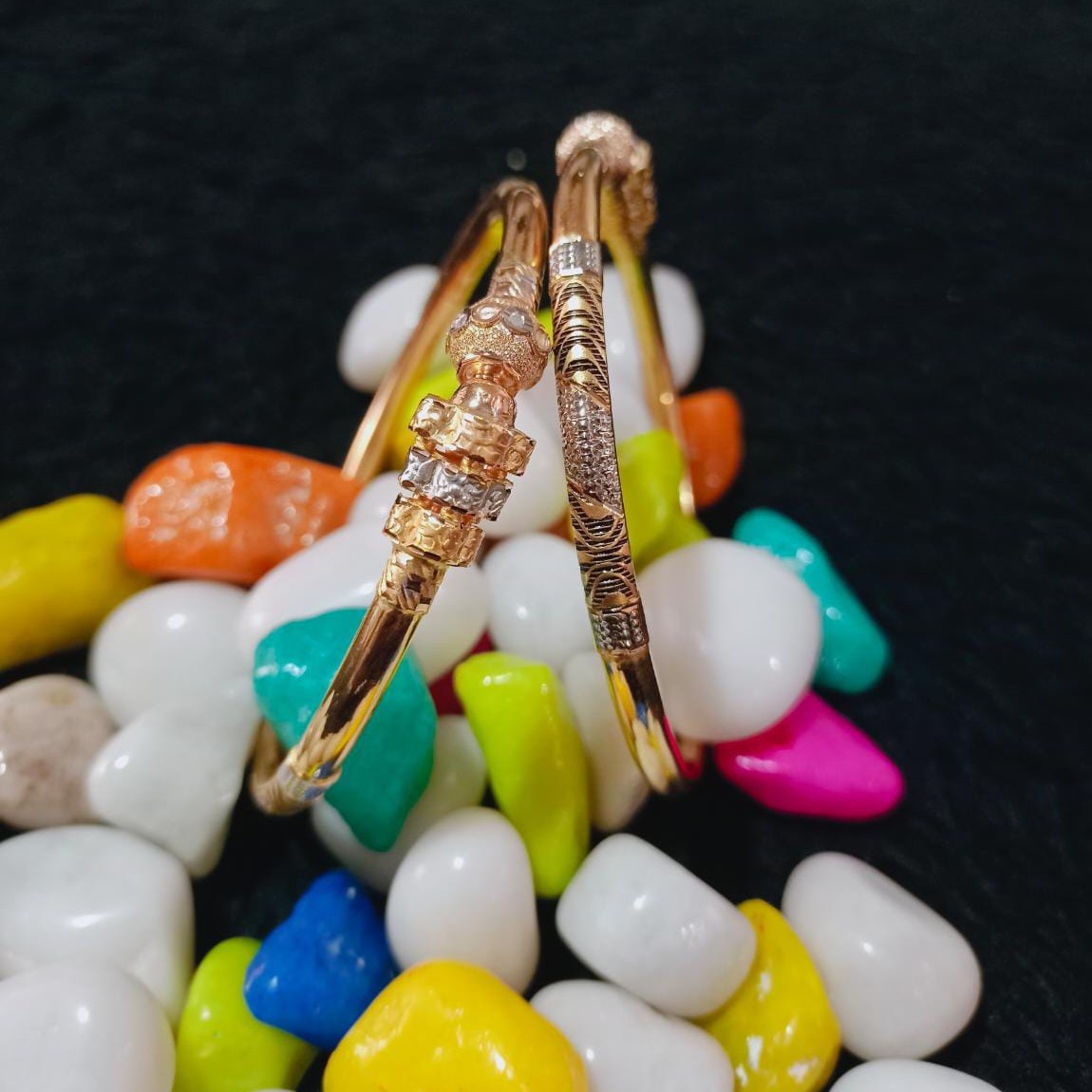 Manufacturer of 22k gold stylish copper kadli | Jewelxy - 230637