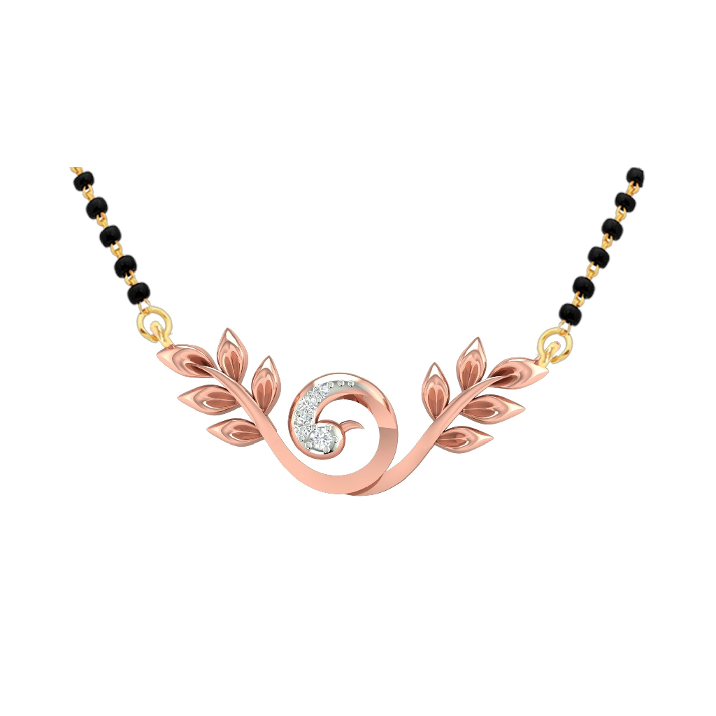 Showroom of 18k gold real diamond peacock shape mangalsutra mga ...