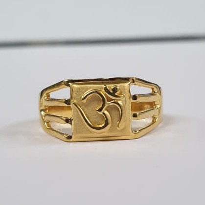 Retailer of 22kt yellow gold chivalrous om ring for men | Jewelxy - 121791