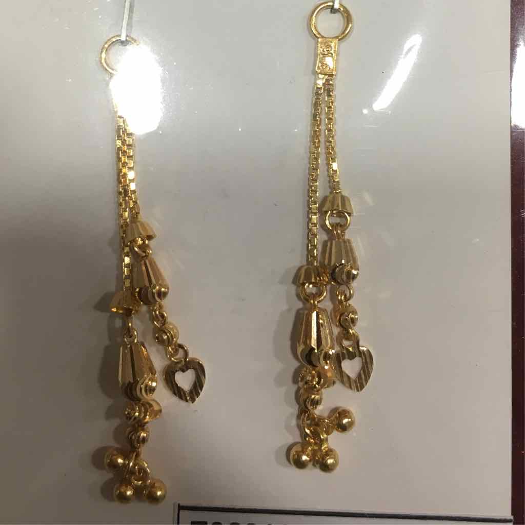 Wholesaler of 916 gold ladies latkan earrings | Jewelxy - 39948