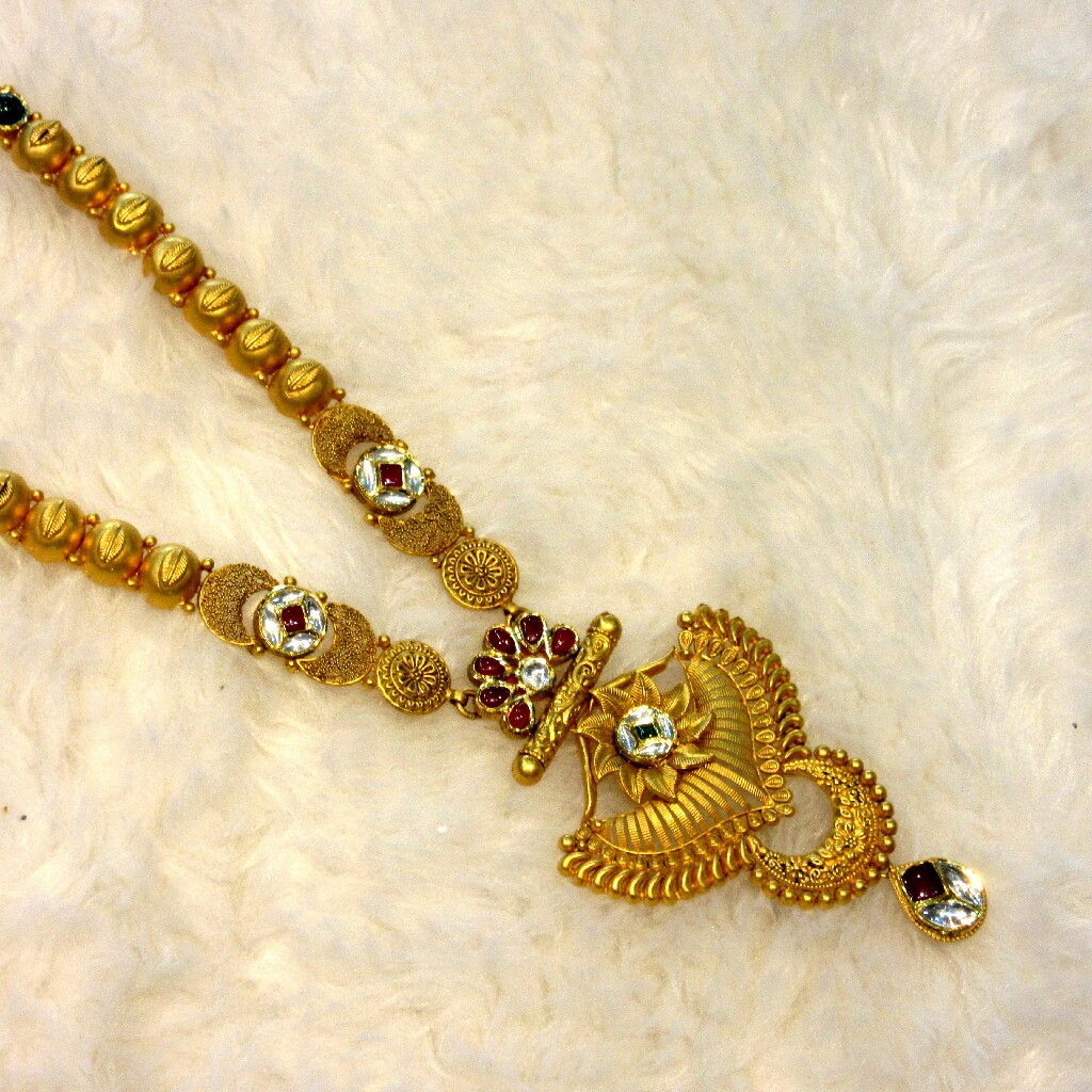 Buy quality 22k gold 916 hallmark jadtar antique long set in Ahmedabad