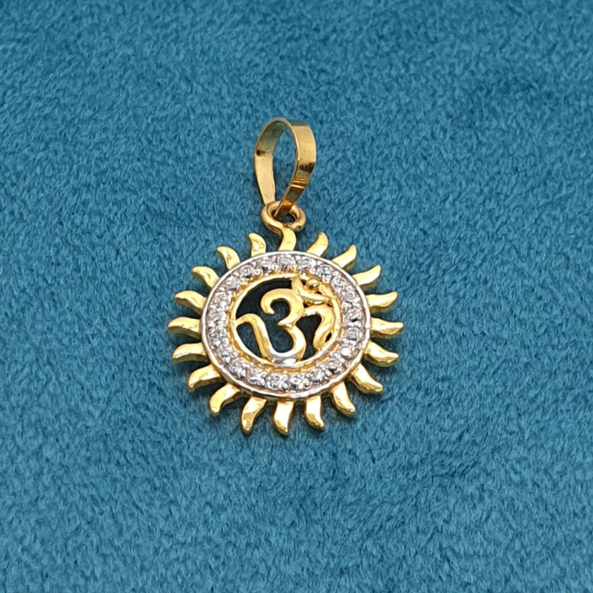 Showroom of Gold 18.k om design gents pendal | Jewelxy - 240436