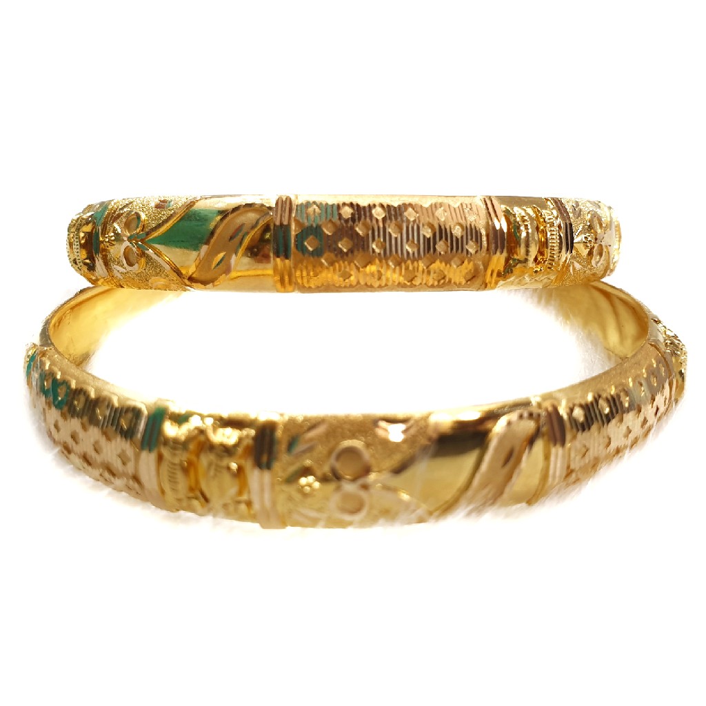Showroom of 22k plain gold patla bangles mga - gp079 | Jewelxy - 97833