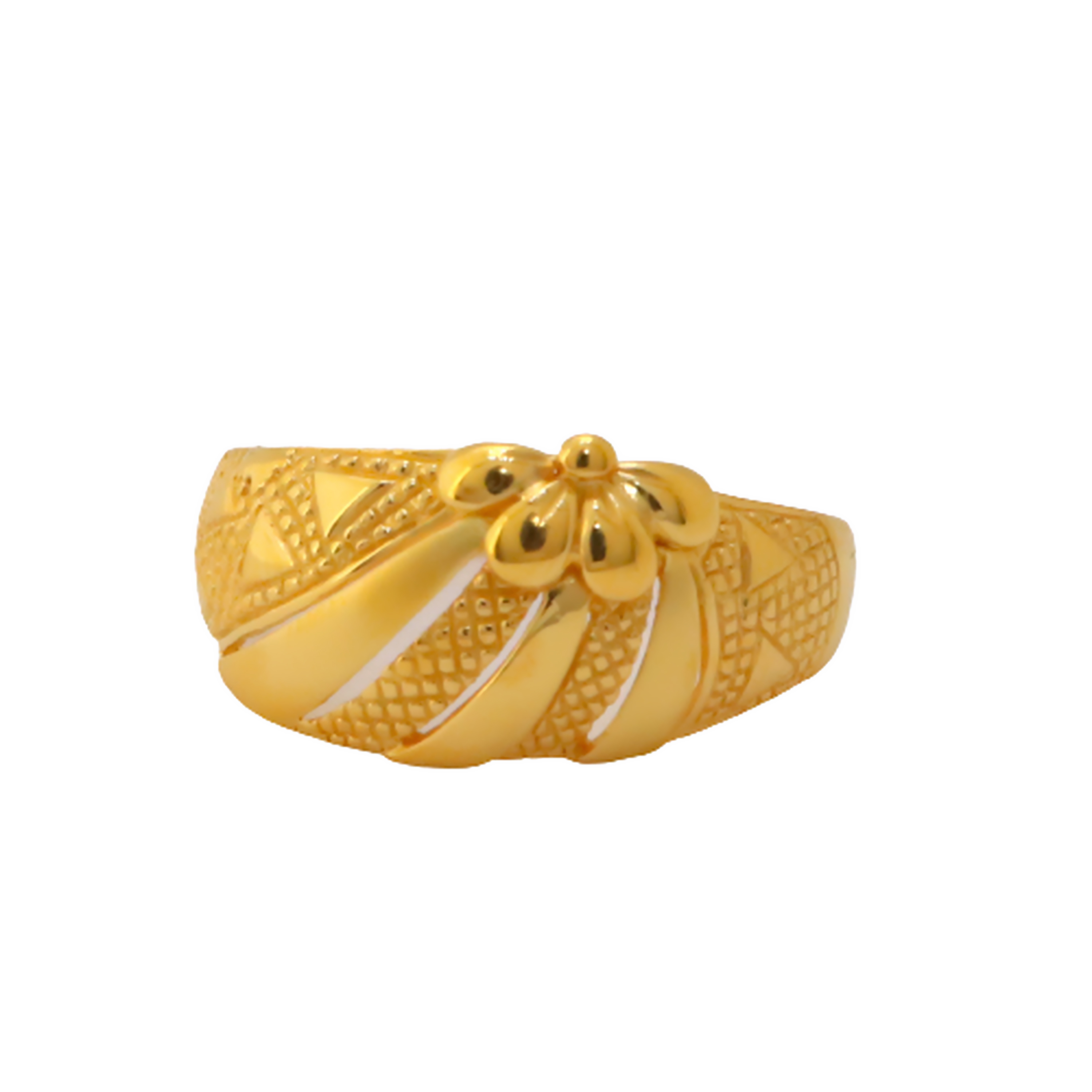 Manufacturer of 22k gold plain half flower ring | Jewelxy - 206186