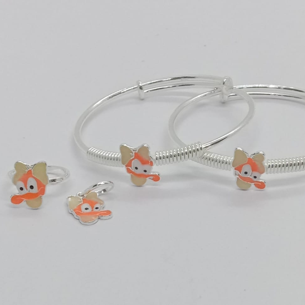 Buy quality Baby kada with ring and locket, light weight, adjustable in ...