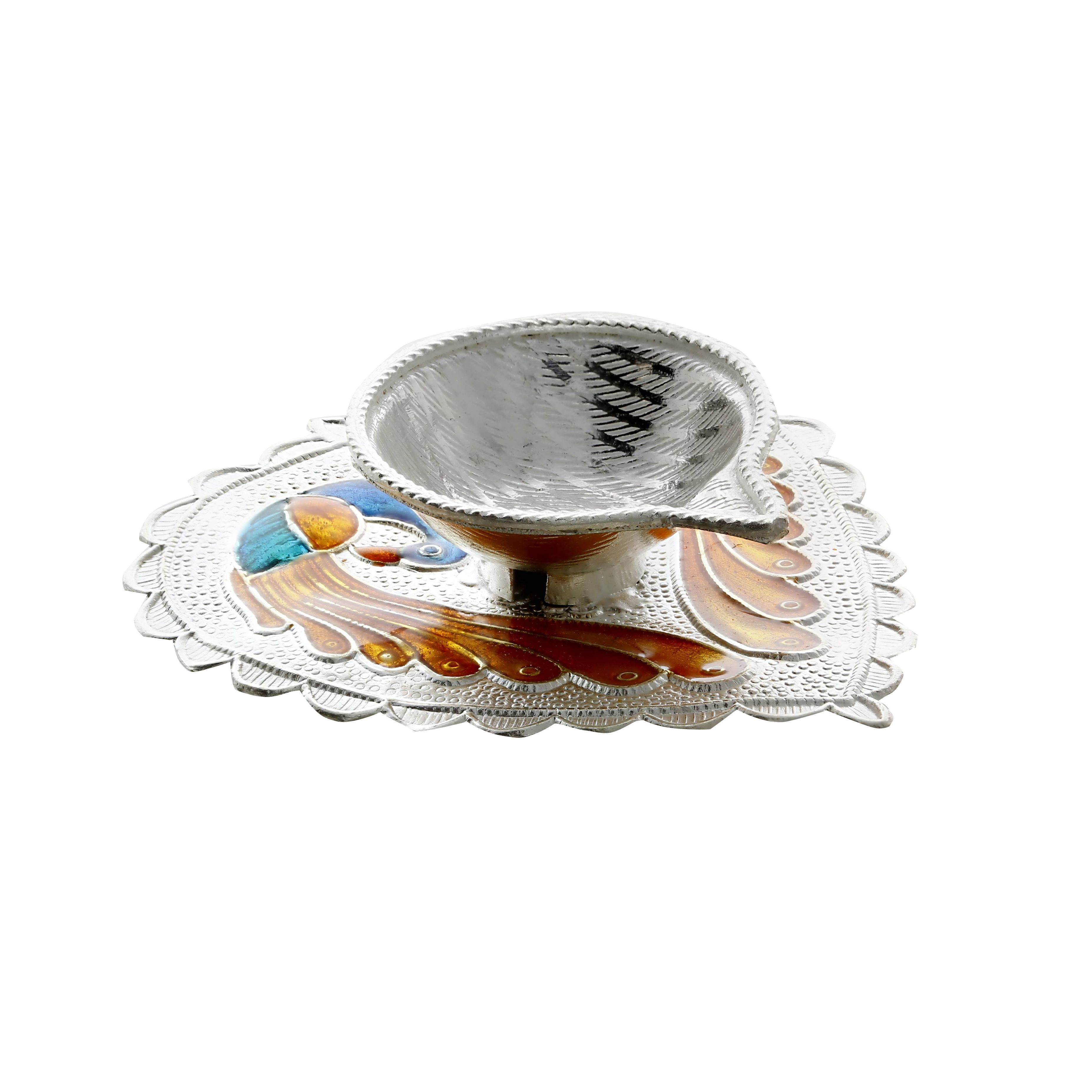 Wholesaler of Heart design silver pooja diya | Jewelxy - 207379