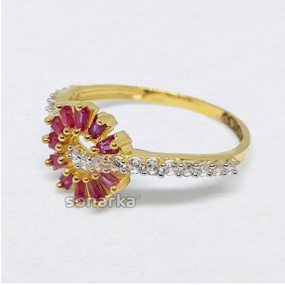 Wholesaler of 916 ring pink cz stone trendy design for ladies | Jewelxy ...