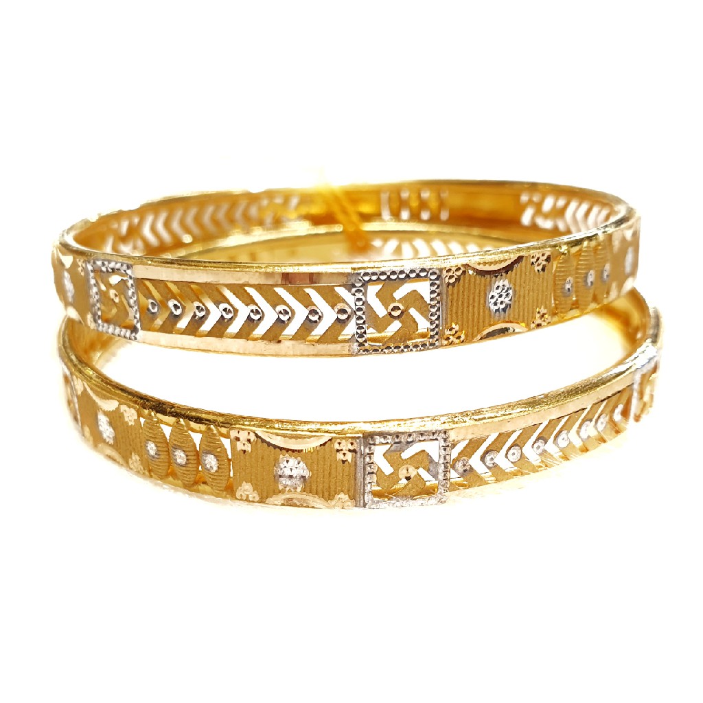Showroom of 916 gold swastik copper kadli bangles mga - gk038 | Jewelxy ...