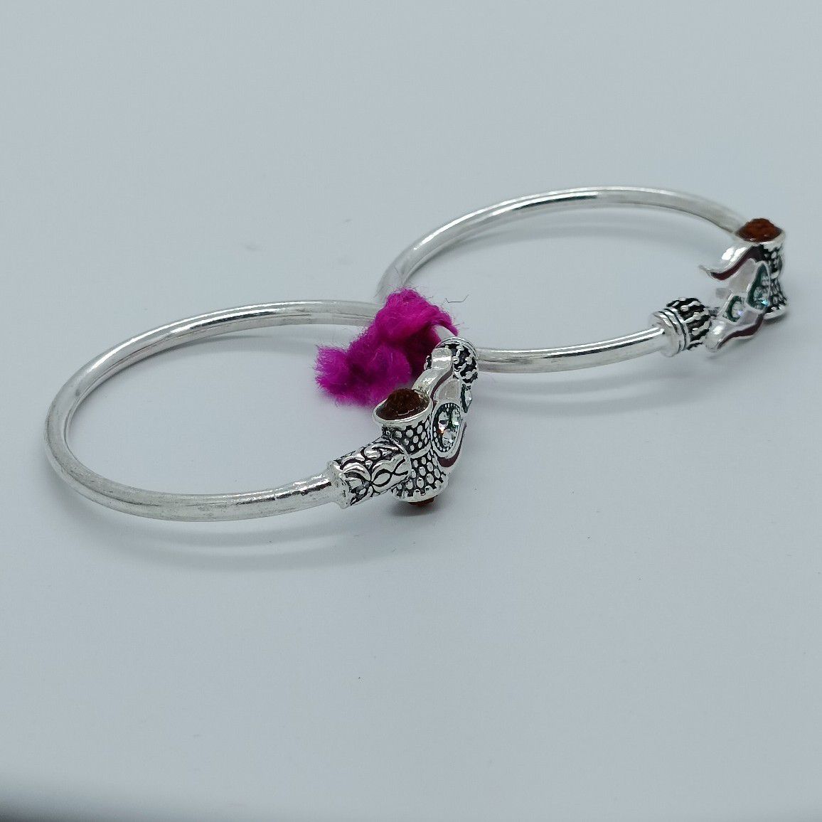 Retailer of Silver kada in new trishul design | Jewelxy - 216646