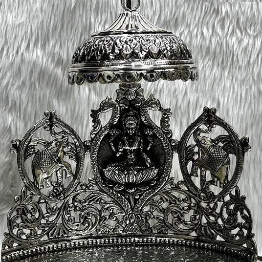 Buy quality Hallmarked Silver GajLaxmi Singhasan on Swan Platform in ...