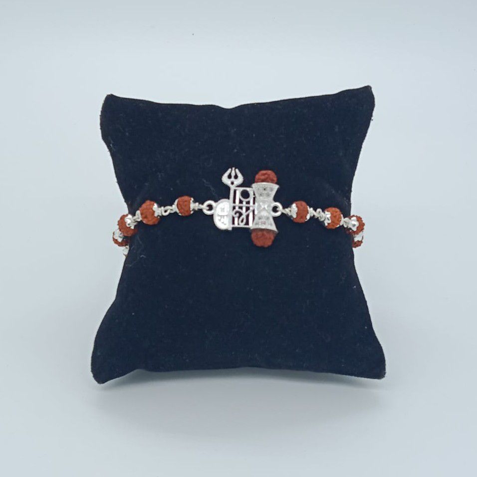 Showroom of Shiv design in silver rudraksh rakhi | Jewelxy - 216896