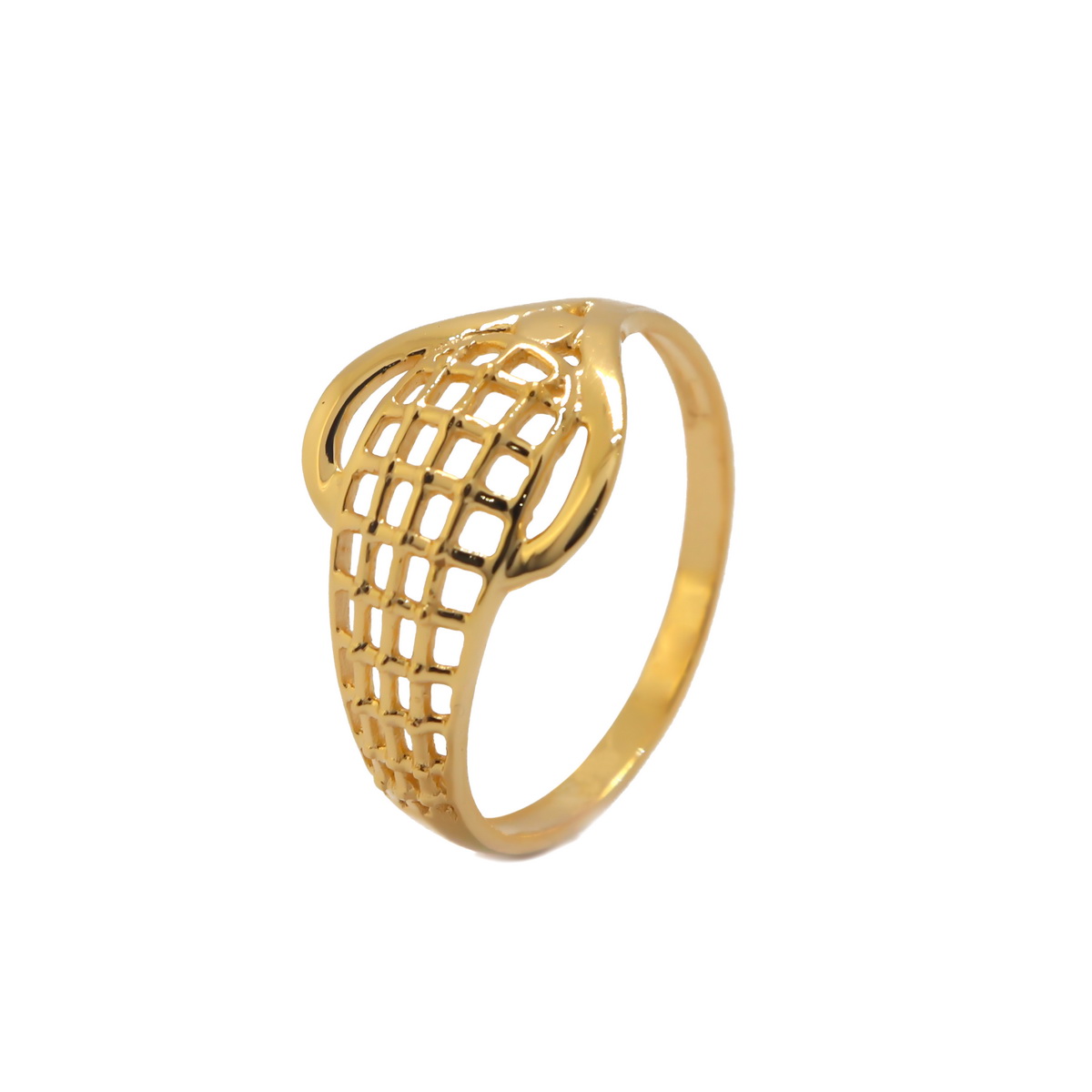 Manufacturer of 22k gold plain curvy ladder ring | Jewelxy - 202026