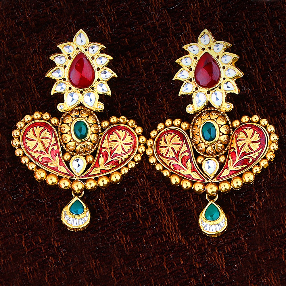 Wholesaler of 22kt gold antique necklace set for wedding p-2302 | Jewelxy - 83301