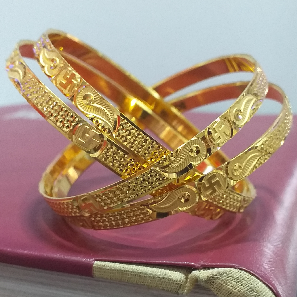 Showroom of One gram gold swastik design 4 piece bangles | Jewelxy - 219466