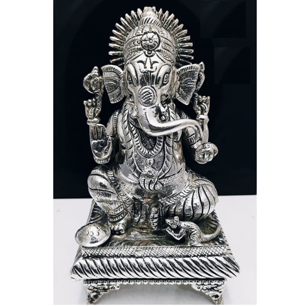 Buy quality 925 Pure Silver Ganesha Idol in Antique Finishing.PO-174-49 ...