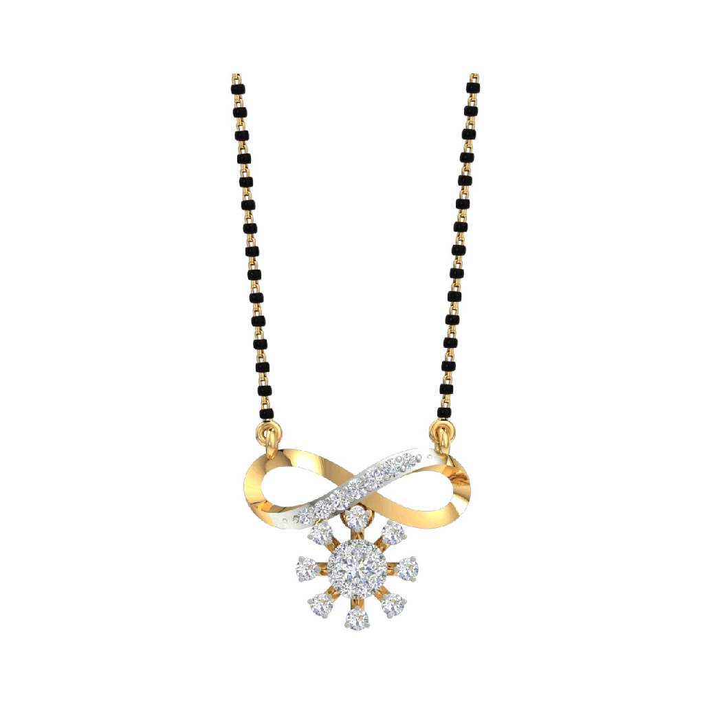 Showroom of 18k gold real diamond flower mangalsutra mga - skg0031 ...