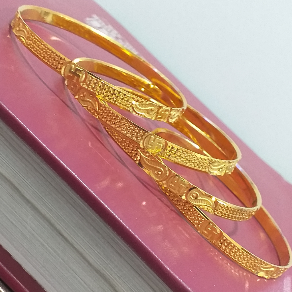 Showroom of One gram gold swastik design 4 piece bangles | Jewelxy - 219466