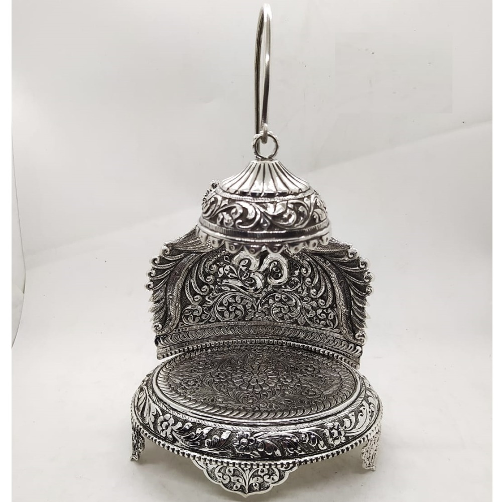 Buy quality Puran Hallmarked Real Silver Singhasan In Antique Finishing ...