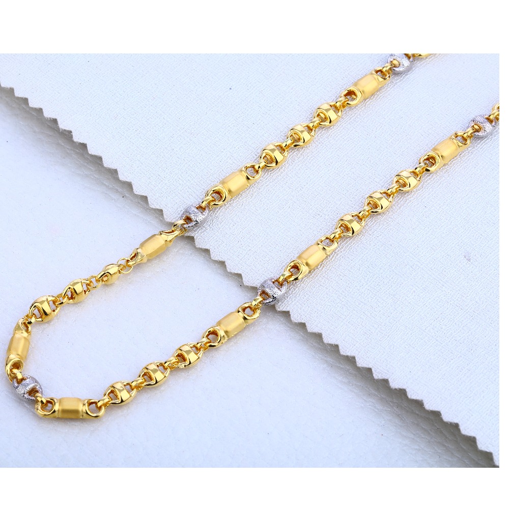 Manufacturer of 22ct gold mens plain choco chain mch298 | Jewelxy - 184694