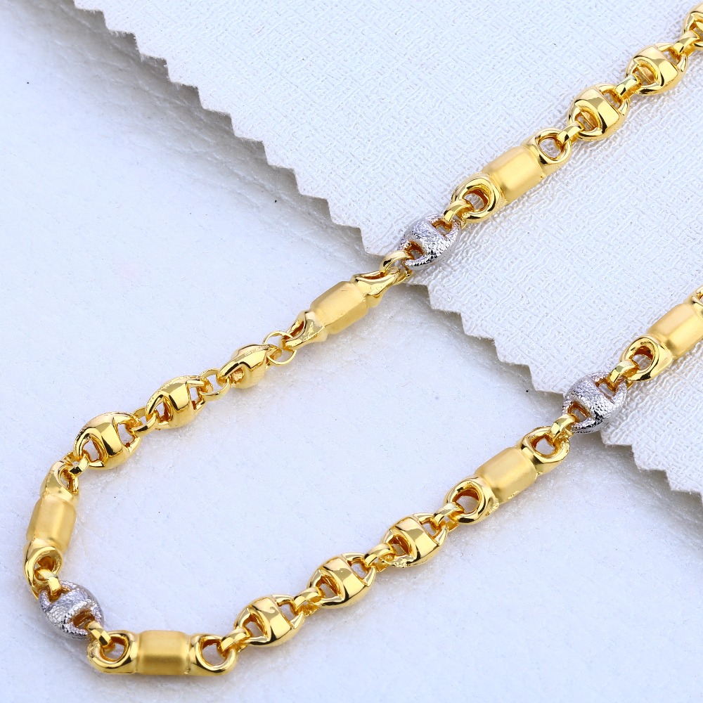 Manufacturer of 22ct gold mens plain choco chain mch298 | Jewelxy - 184694