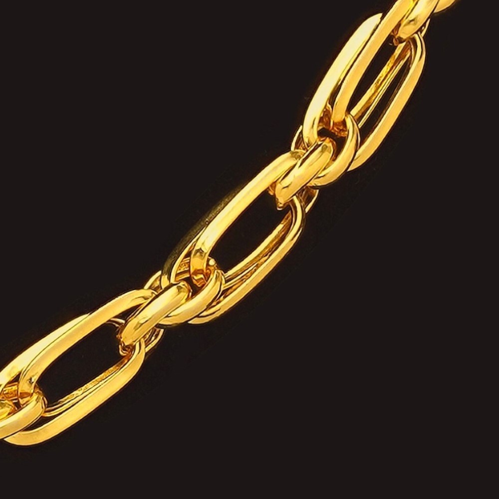 Showroom of 22kt real solid yellow gold hallmark necklace curb double ...
