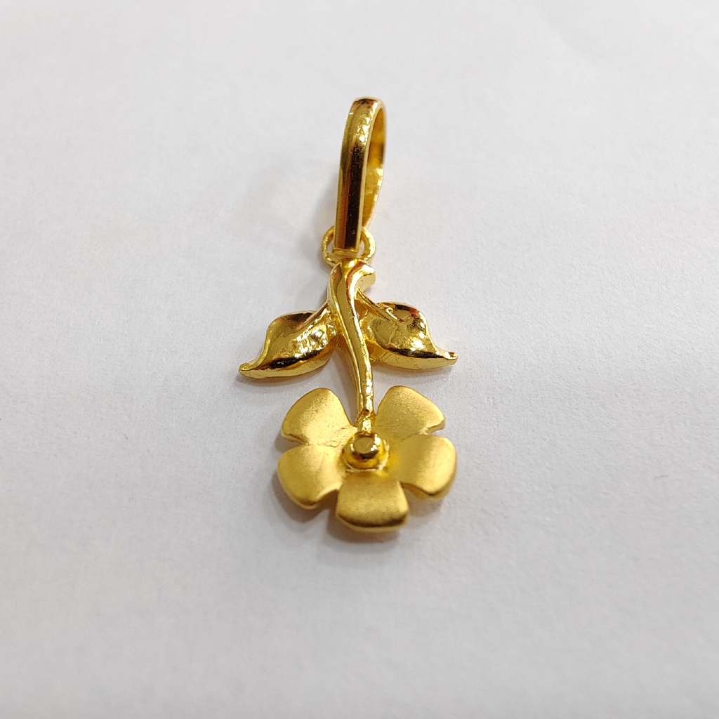 Showroom of 916 gold plain flower design pendant | Jewelxy - 206730