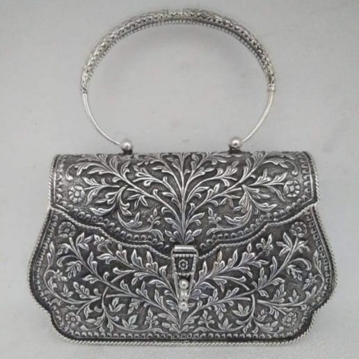 Buy quality 92.5 Sterling silver Designer Full Oxidised Purse For Women ...