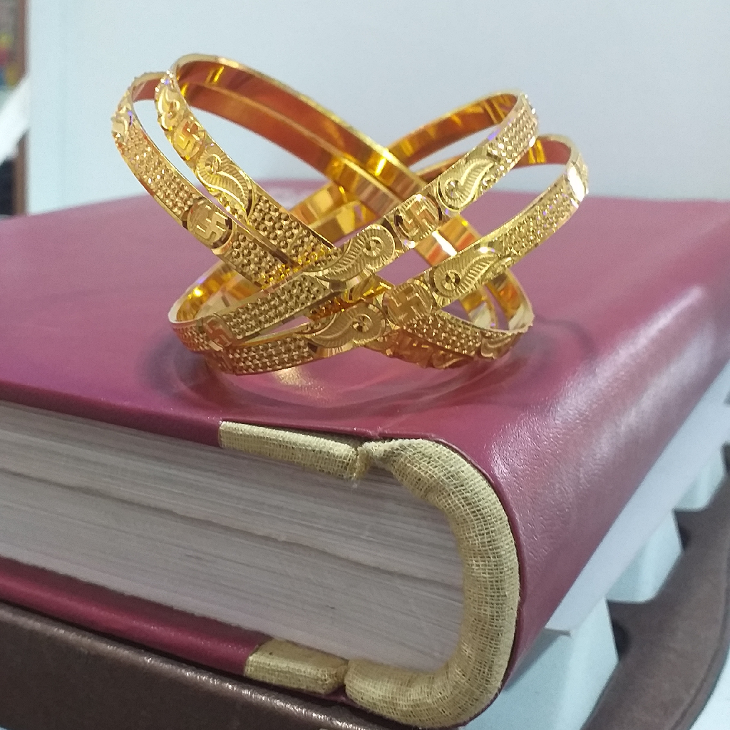 Showroom of One gram gold swastik design 4 piece bangles | Jewelxy - 219466