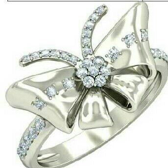 Manufacturer of 916 gold diamond butterfly shape ring | Jewelxy - 47491