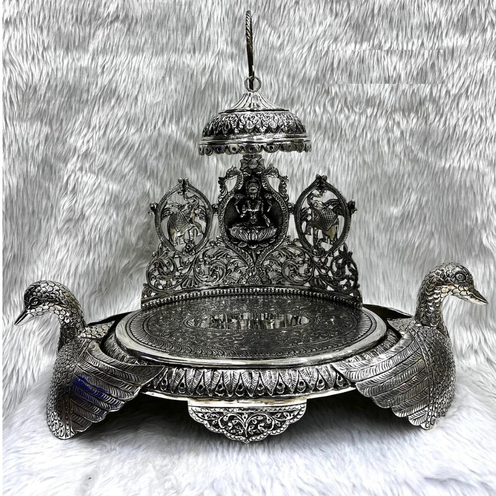 Buy quality Hallmarked Silver GajLaxmi Singhasan on Swan Platform in ...