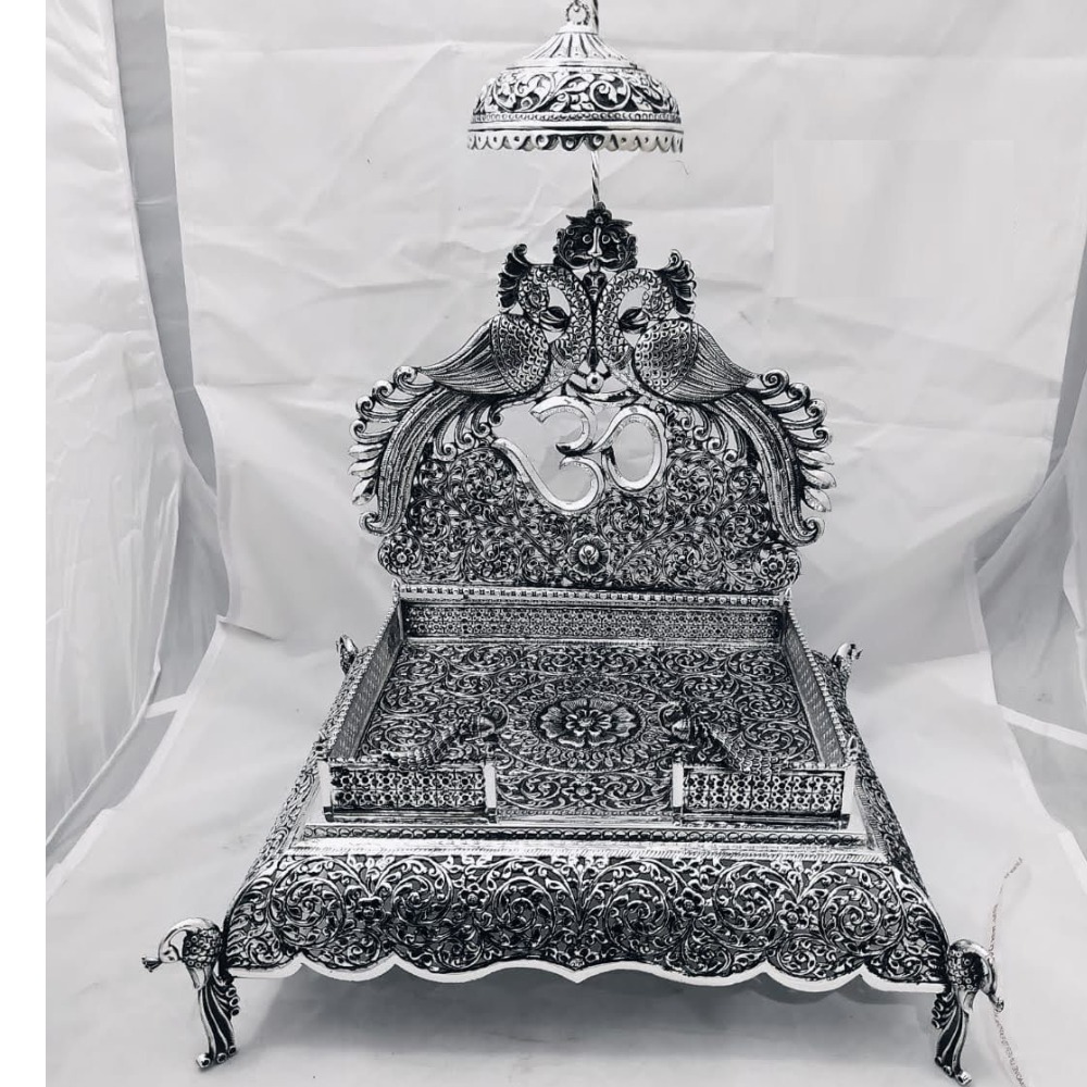 Buy quality 92.5 pure silver antique singhasan in peacock nakashii PO ...