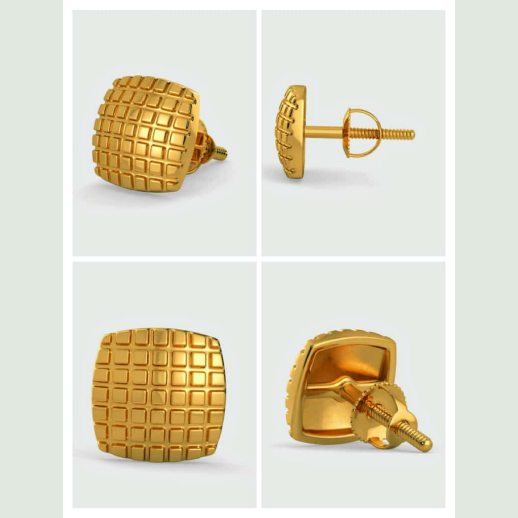 Buy quality 22k Gold Plain top Earrings in Ahmedabad