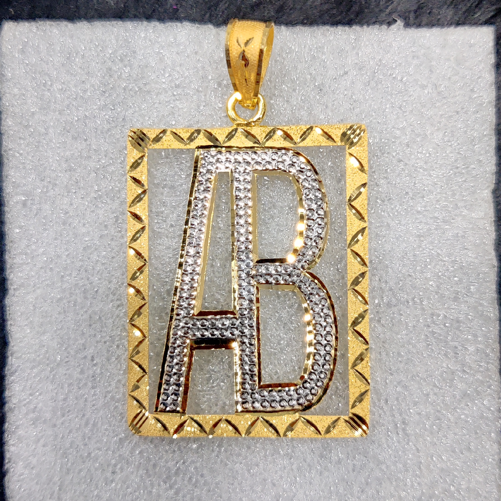 916 gold fancy gent s ab monogram aricutting pendant