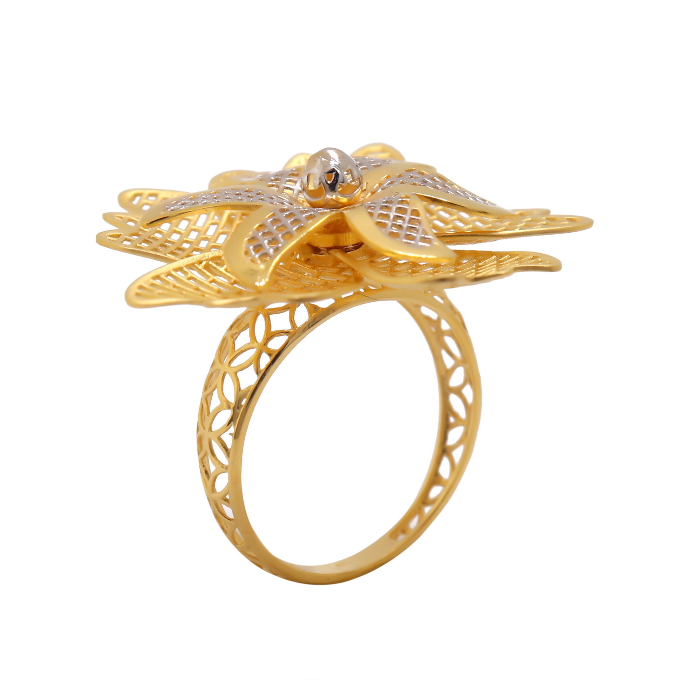 Manufacturer of 22k yellow gold golden daffodil ring | Jewelxy - 202434
