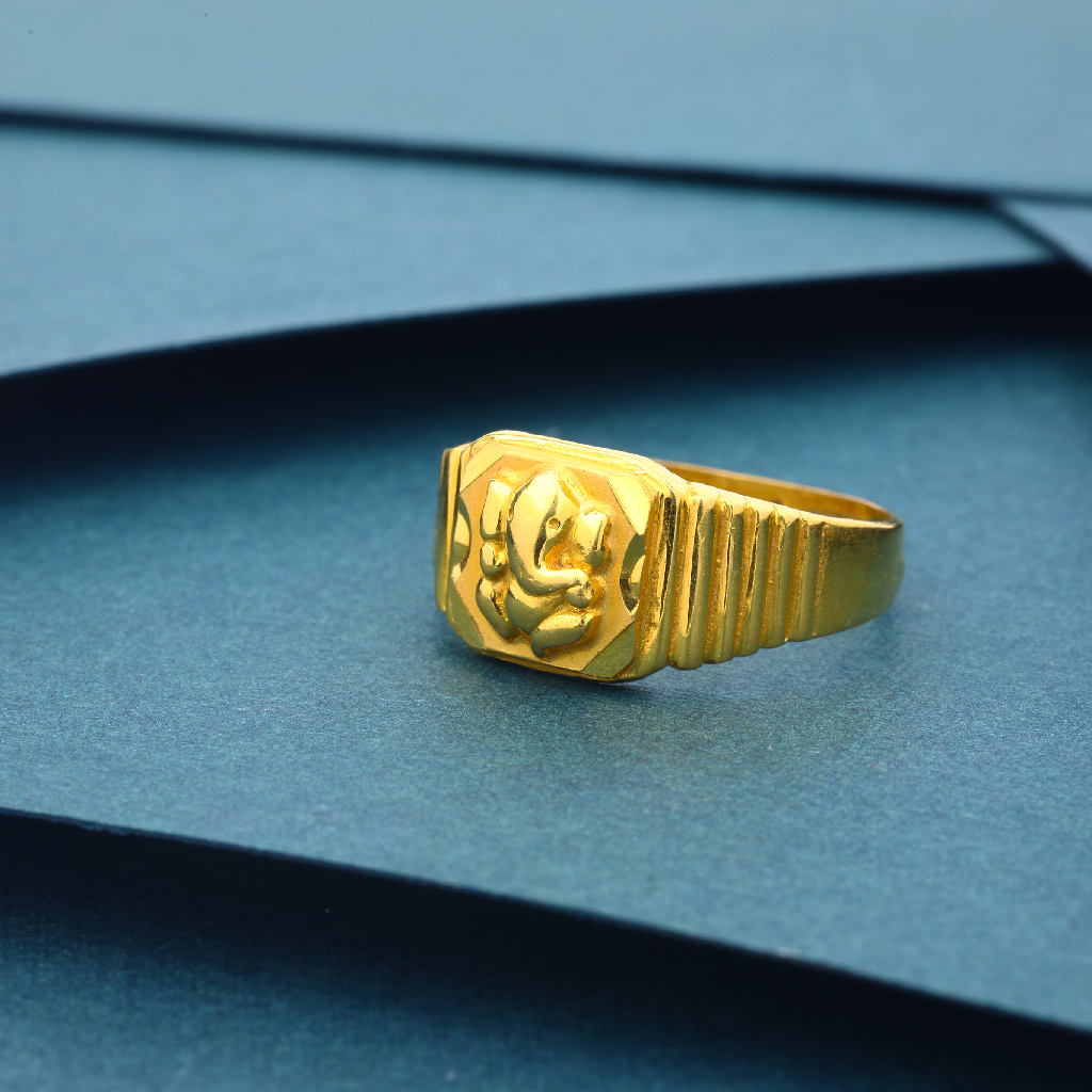 Showroom of 22k 916 ganesh ji design gold ring for mens | Jewelxy - 238556
