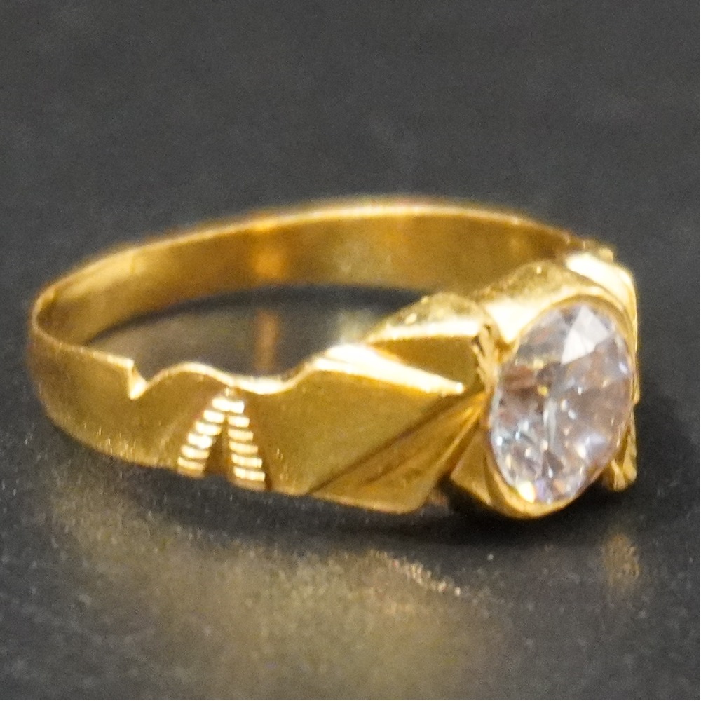 Retailer of 22k gold white stone ring for men | Jewelxy - 224394