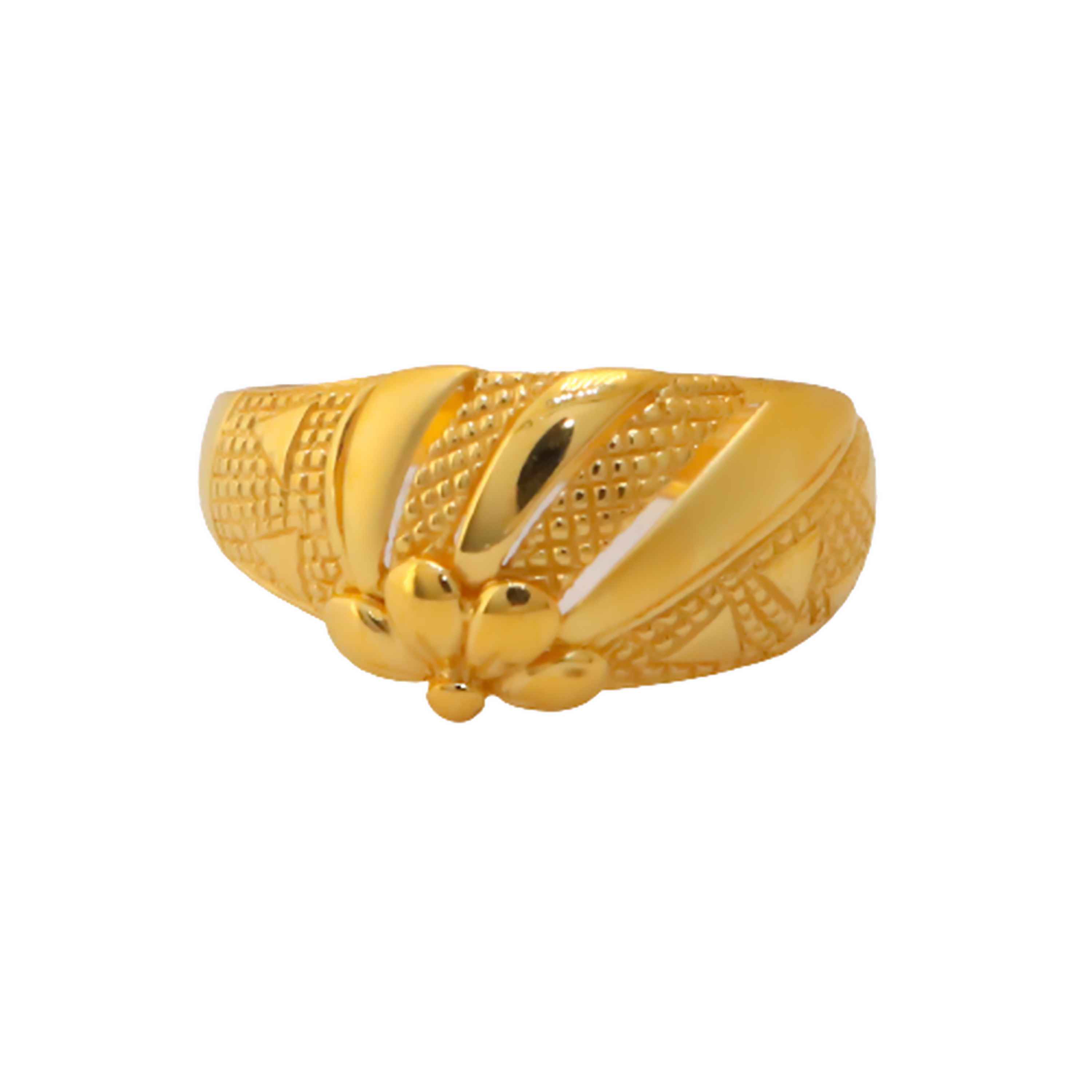 Manufacturer of 22k gold plain half flower ring | Jewelxy - 206186